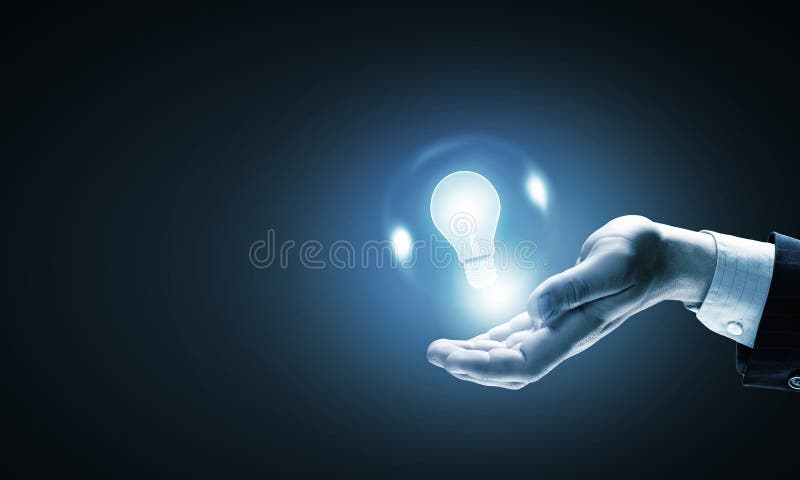 Idea in hand stock photo. Image of powered, digital, holding - 56499866