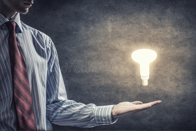 Idea in hand stock image. Image of hand, electricity - 59339701