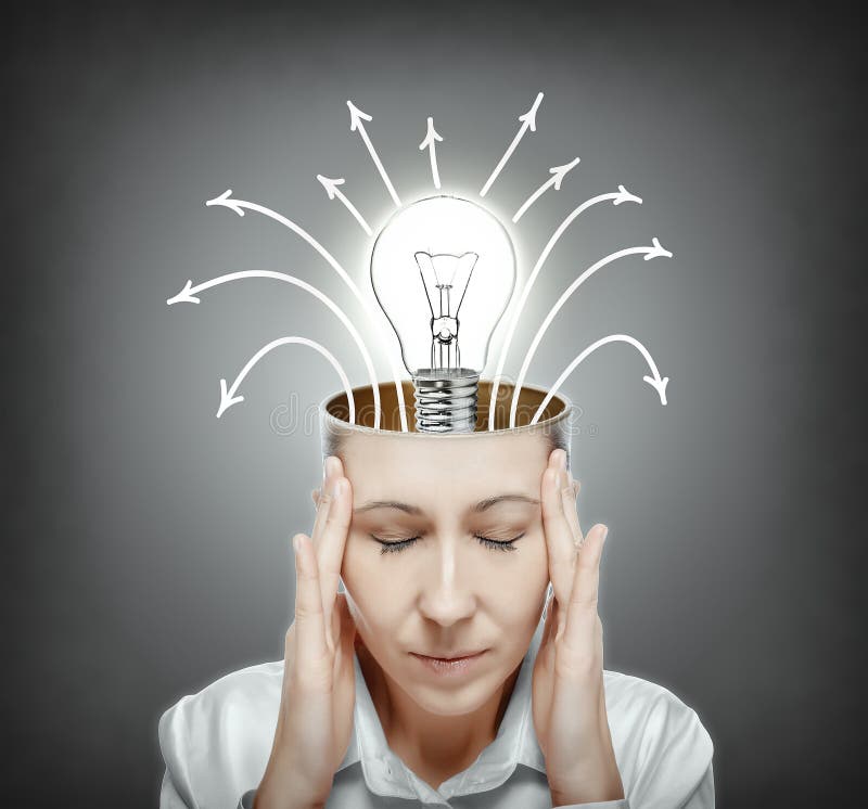Idea of hard thinking. stock image. Image of symbol, electricity - 48313131