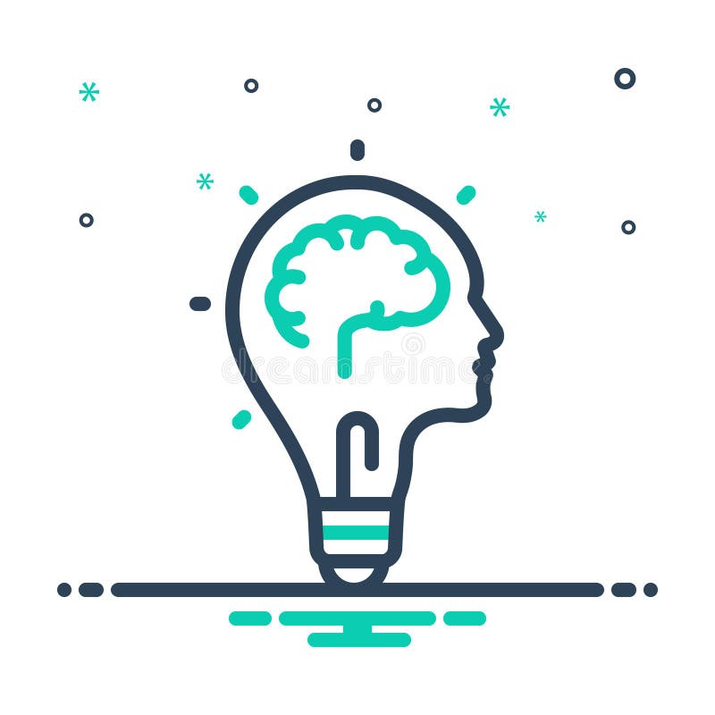 Mix Icon for Idea, Brain and Power Stock Vector - Illustration of mind ...