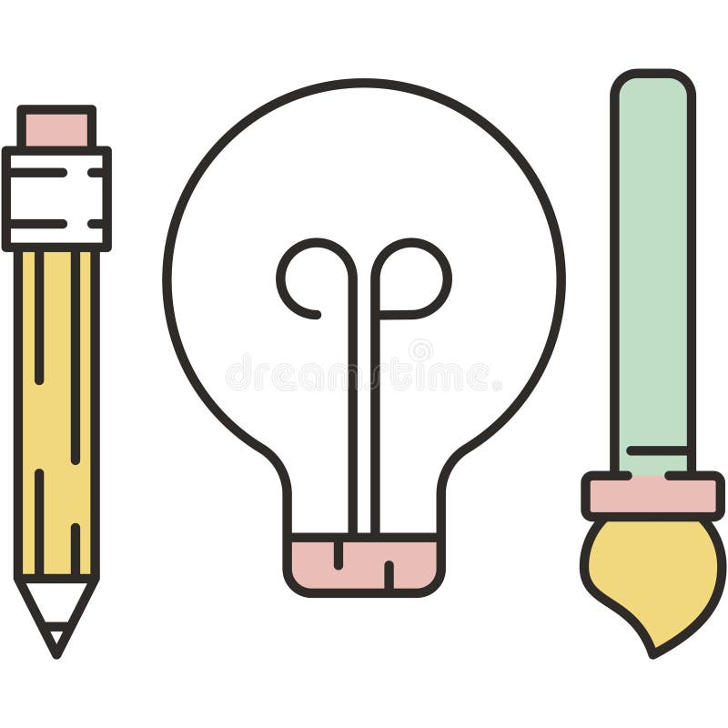 Idea Icon Bulb Light and Creative Tool Vector Stock Vector ...