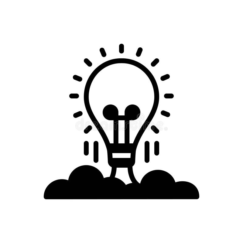 Black Solid Icon for Idea, Concept and Solution Stock Vector ...