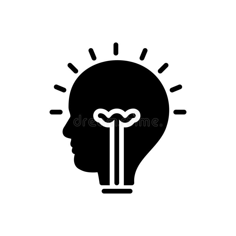 Black Solid Icon for Idea, Conclusion and Enterprising Stock Vector ...