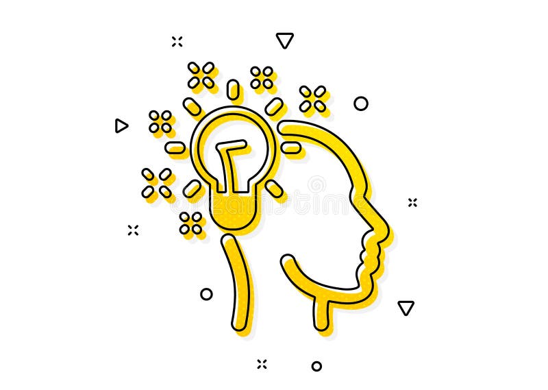Idea Icon. Human Head with Light Bulb Sign. Vector Stock Vector ...