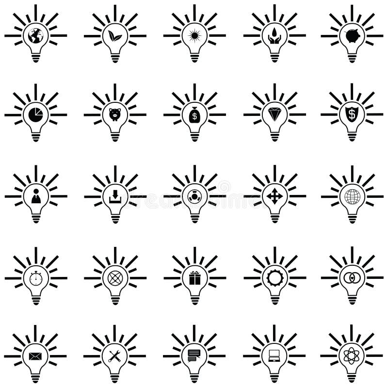 Idea icon set stock vector. Illustration of sign, vector - 107364269