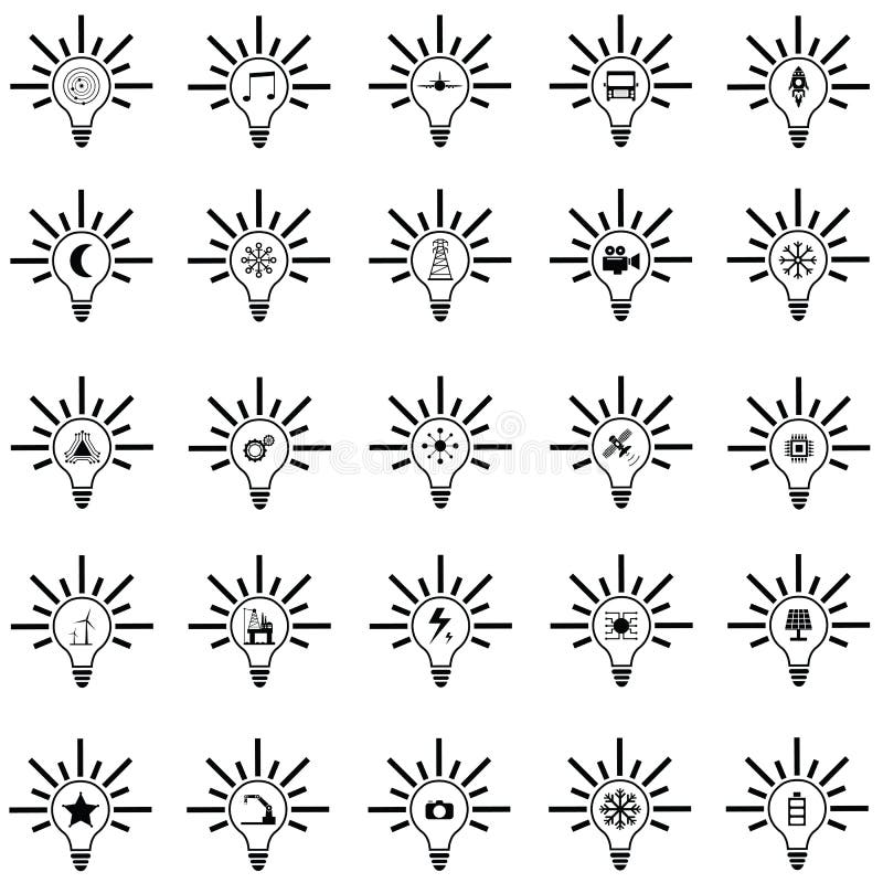 Idea icon set stock vector. Illustration of solution - 107364363