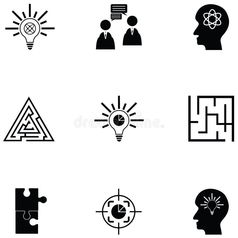 Idea icon set stock vector. Illustration of thinking - 120566316