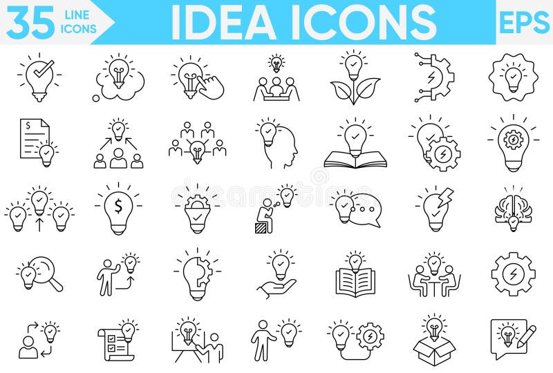 Idea Icon Set.teamwork, Co-workers, Cooperation, Solution, Motivation ...