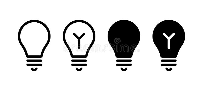 Idea Icons. Light Bulb Icons Stock Illustration - Illustration of ...
