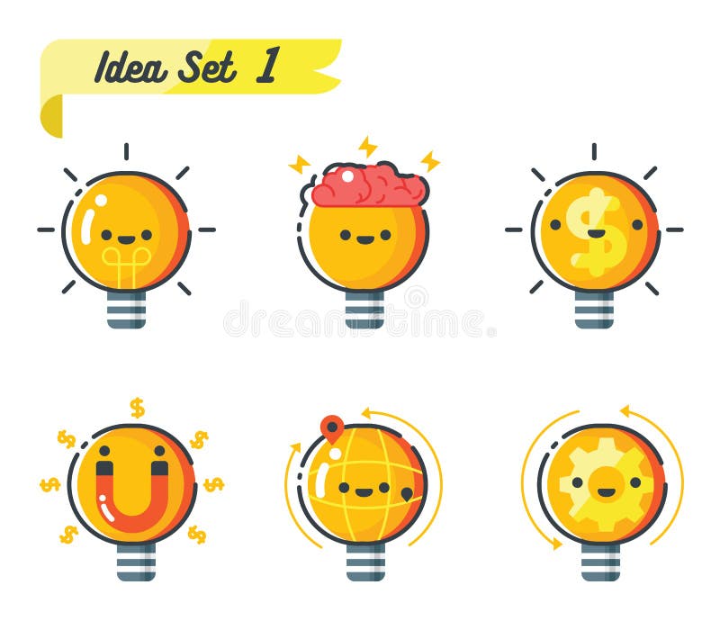 Idea icons set 1 stock illustration. Illustration of idea - 66763894