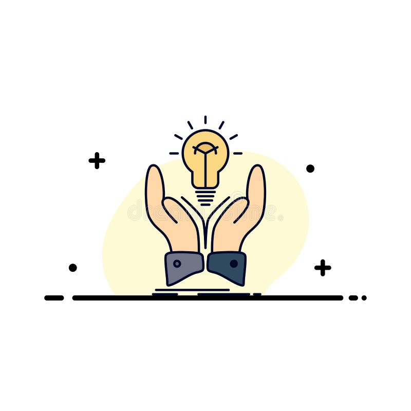 Idea, Ideas, Creative, Share, Hands Flat Color Icon Vector Stock Vector ...
