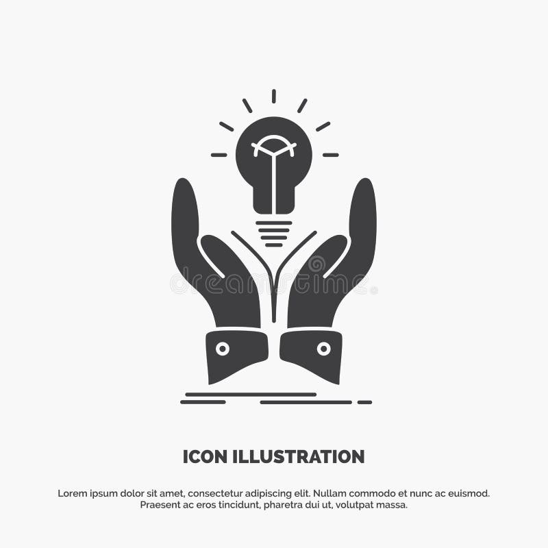 Idea, Ideas, Creative, Share, Hands Icon. Glyph Vector Gray Symbol for ...