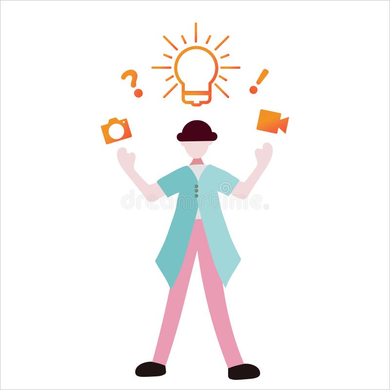 Idea Ilustration Concept. Women with Idea Icon Stock Vector ...