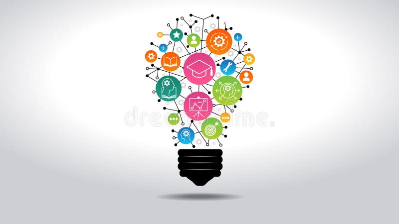 Idea and Innovation Animation, Connected Icons Forming a Lightbulb ...