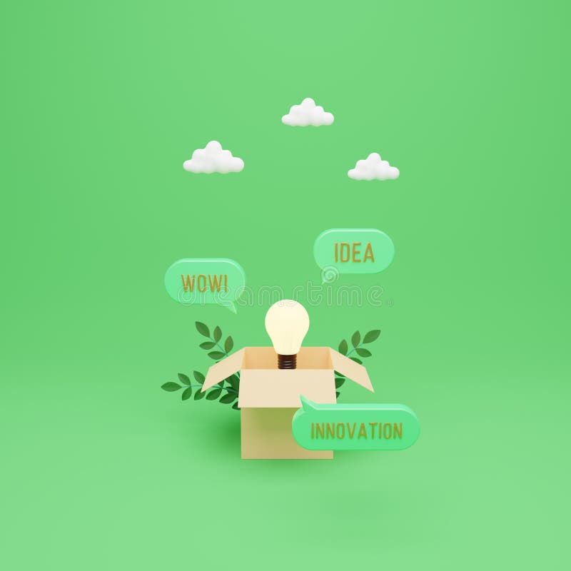 Idea or Innovation 3d Illustration Creative Idea Stock Illustration ...