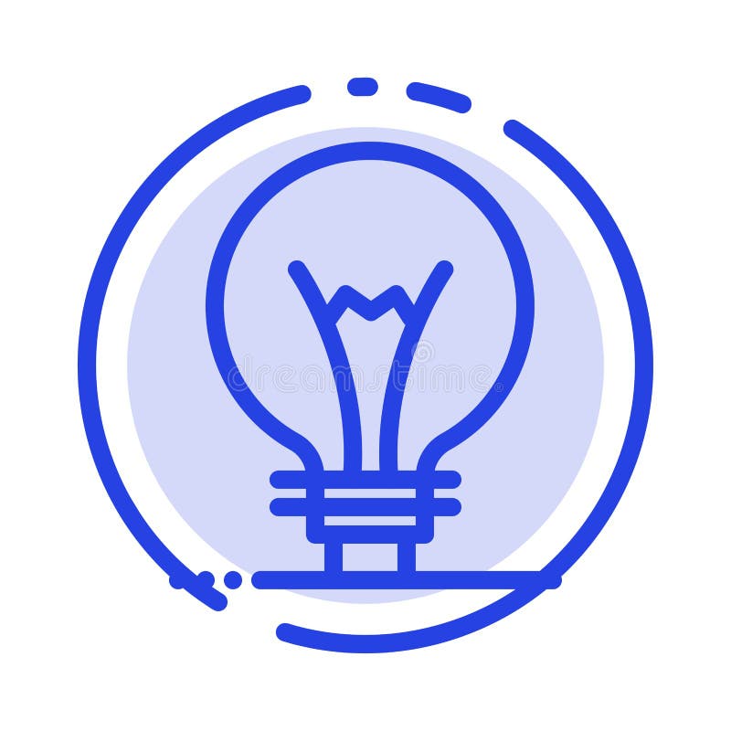 Idea, Innovation, Invention, Light Bulb Blue Dotted Line Line Icon ...