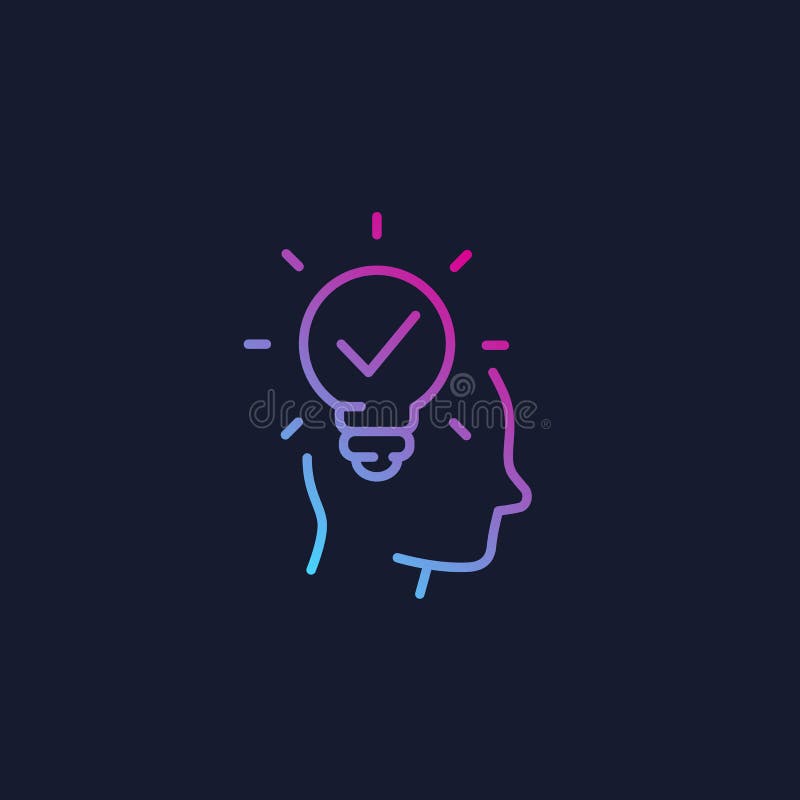 Idea, Insight, Creative Thinking Linear Icon Stock Vector ...