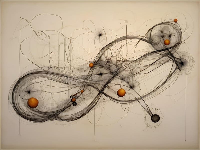 Abstract Artwork of Intertwining Shapes and Lines Stock Illustration ...