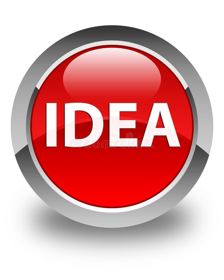 Idea Glossy Red Round Button Stock Illustration - Illustration of ...