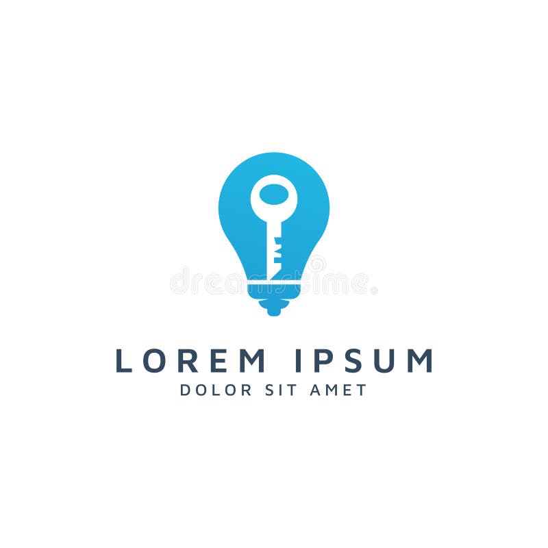 Idea and Key Negative Space Logo Design Stock Vector - Illustration of ...