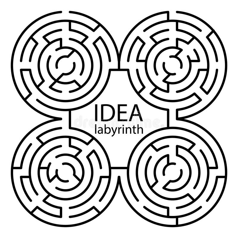 Idea Labyrinth with Entry and Exit Stock Vector - Illustration of ...