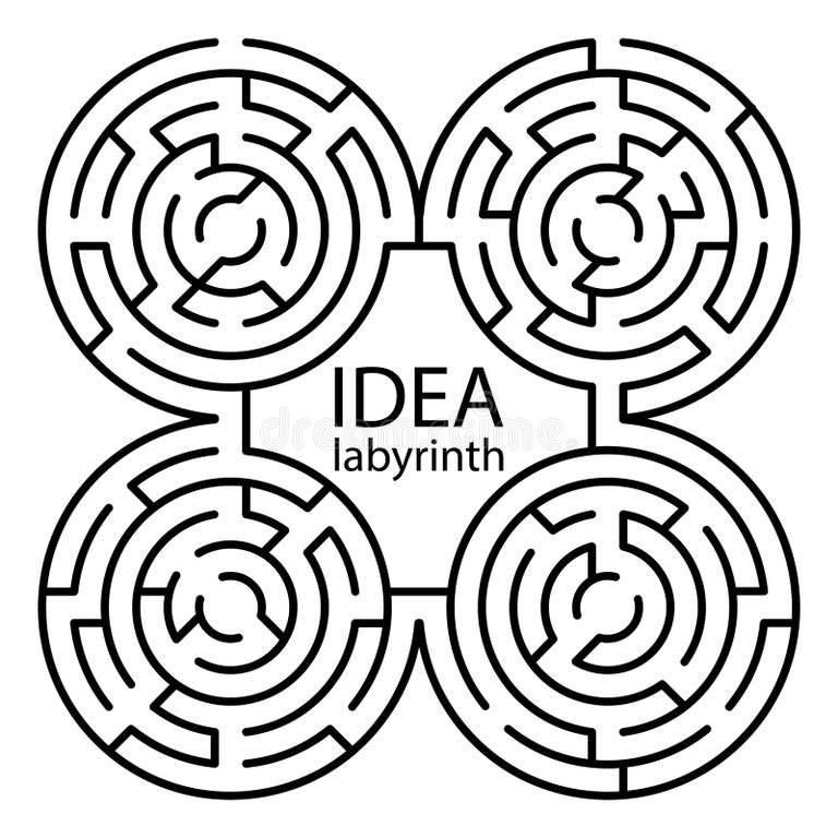 Idea Labyrinth with Entry and Exit Stock Vector - Illustration of ...