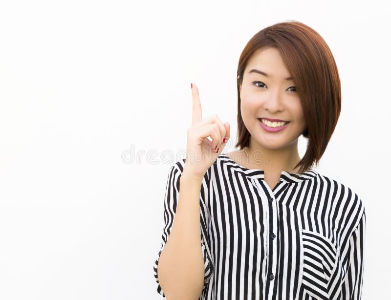 Idea lady stock photo. Image of cheerful, idea, isolated - 31299702