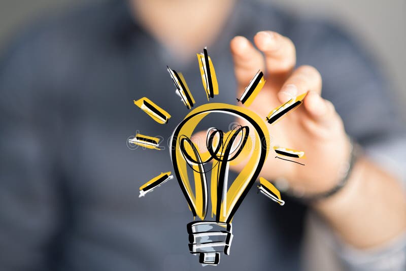 A Idea Lamp Concept in Hand Stock Image - Image of glowing, lamp: 177511521