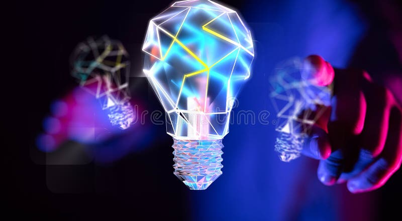 A Idea Lamp Concept in Hand Stock Image - Image of electricity, ideas ...