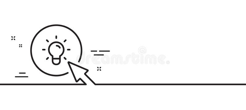 Idea Lamp Line Icon. Mouse Cursor Sign. Minimal Line Pattern Banner ...