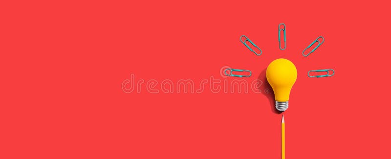 Idea light bulb with clips stock photo. Image of brainstorming - 252379368