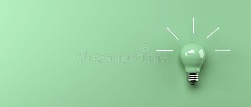 Idea Light Bulb - Flat Lay - 3D Stock Illustration - Illustration of ...