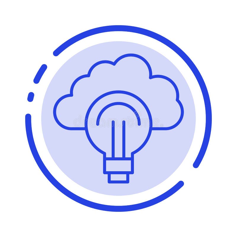 Idea, Light, Bulb, Focus, Success Blue Dotted Line Line Icon Stock ...