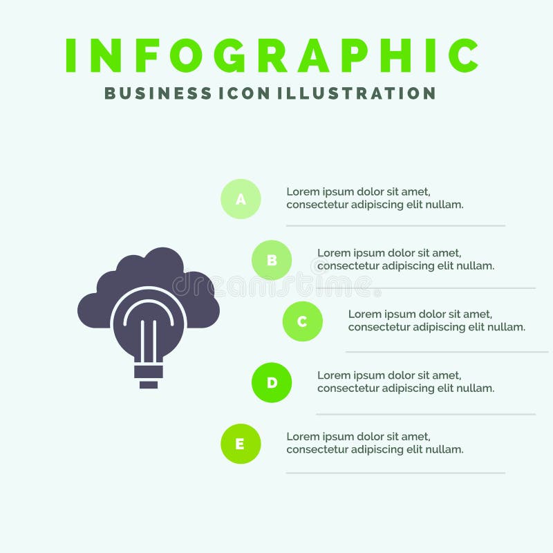 Idea, Light, Bulb, Focus, Success Solid Icon Infographics 5 Steps ...