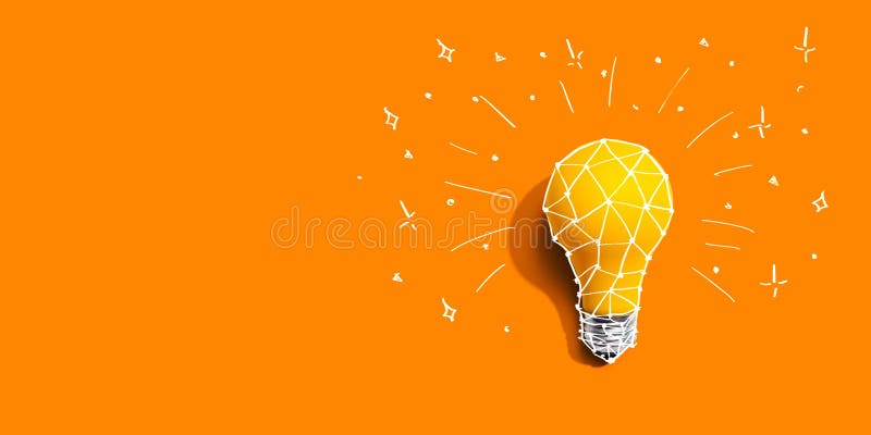 Idea Light Bulb with Hand Drawing Sketch Stock Illustration ...