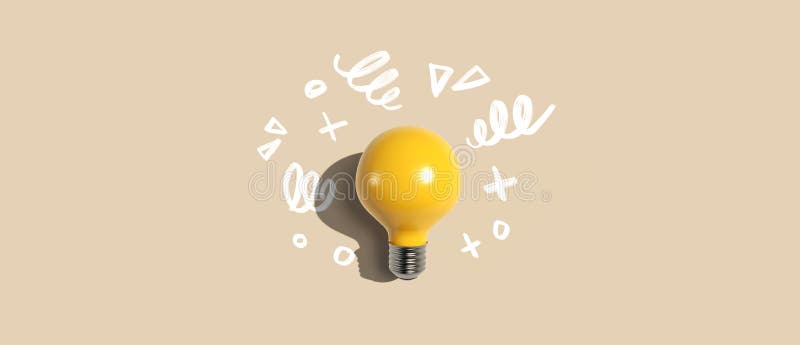 Idea Light Bulb with Hand Drawing Sketch Stock Image - Image of ...