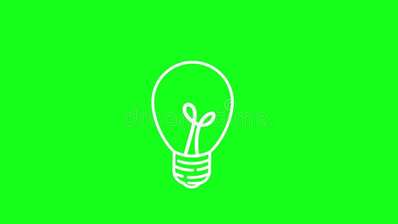 Idea Light Bulb Icon Animated Idea Light Icon 2d Cartoon Green Screen ...