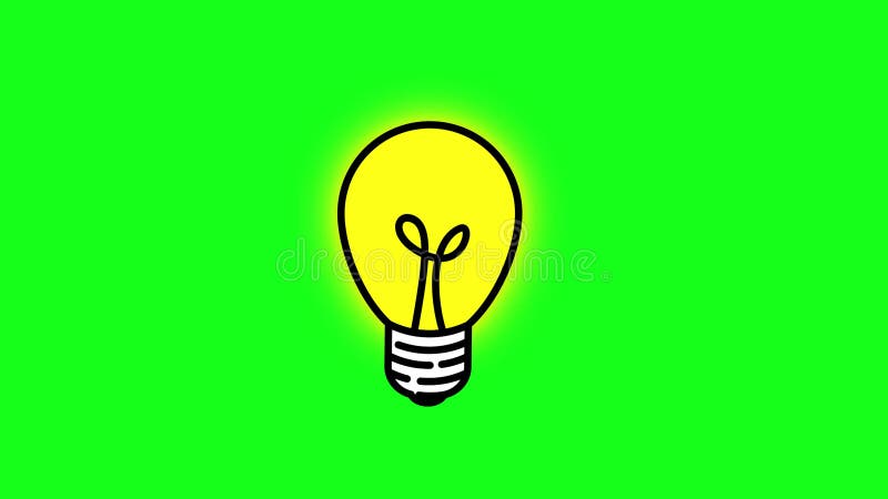 Idea Light Bulb Icon Animated Idea Light Icon 2d Cartoon Green Screen ...