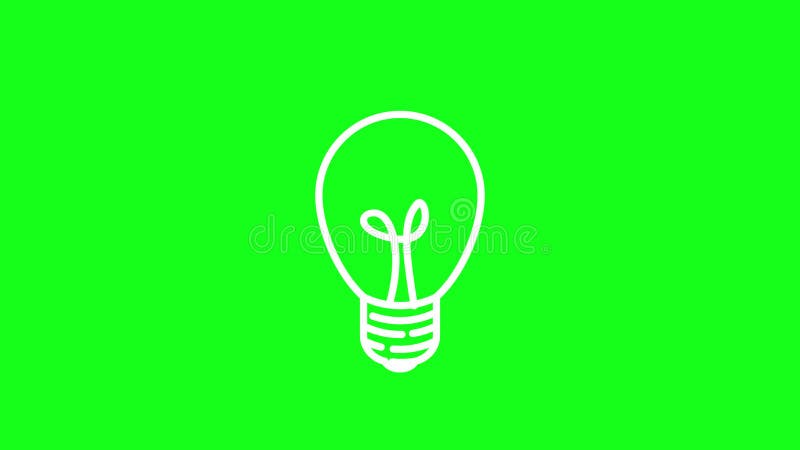 Idea Light Bulb Icon Animated Idea Light Icon 2d Cartoon Green Screen ...