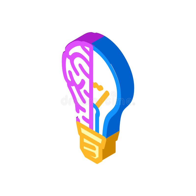 Idea Light Bulb Isometric Icon Vector Illustration Stock Vector ...
