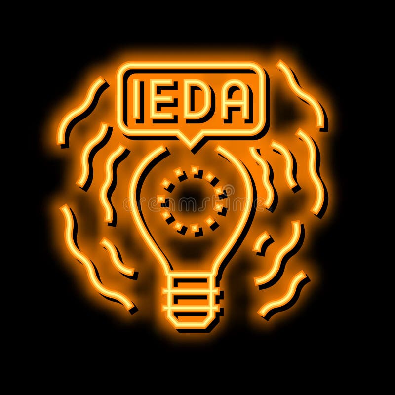 Idea Light Bulb Neon Glow Icon Illustration Stock Vector - Illustration ...