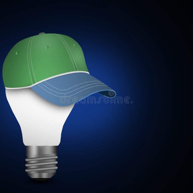 Idea Light Bulbs with Cap Template Stock Illustration - Illustration of ...