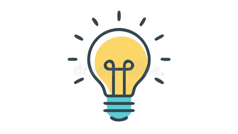 Idea Lightbulb Rays Icon Vector for Innovation Insight, Vector Design ...