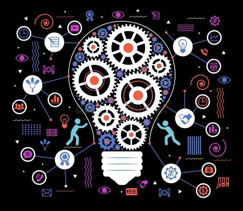 Idea Lightbulb Solution. Info Graphic Elements Stock Vector ...