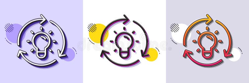 Idea Line Icon. Lightbulb Sign. Core Value. Halftone Dotted Pattern ...