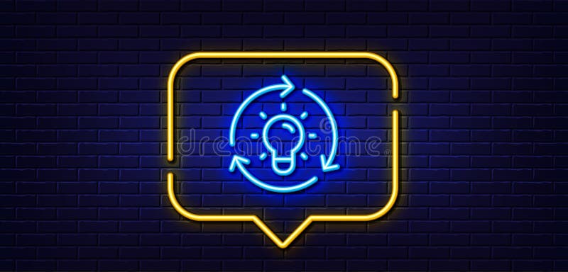 Idea Line Icon. Lightbulb Sign. Core Value. Neon Light Speech Bubble ...