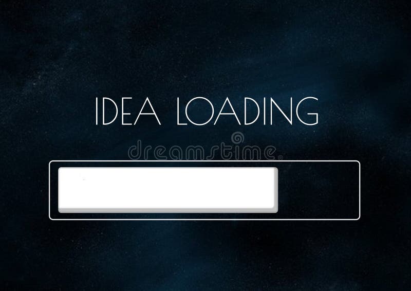 Idea Loading Concept and Loading Bar on Blue Background. Big Idea ...