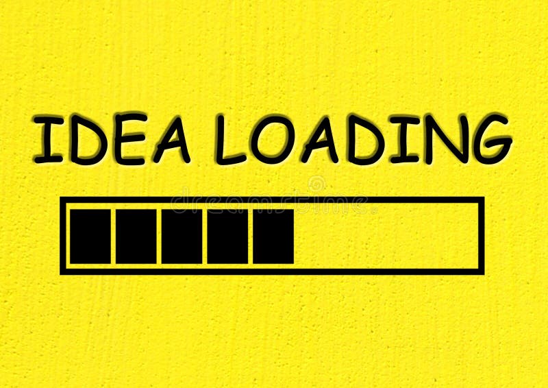 Idea Loading Concept and Loading Bar on Yellow Background. Big Idea ... Idea Loading Concept and Loading Bar on Yellow Background. Big Idea ...