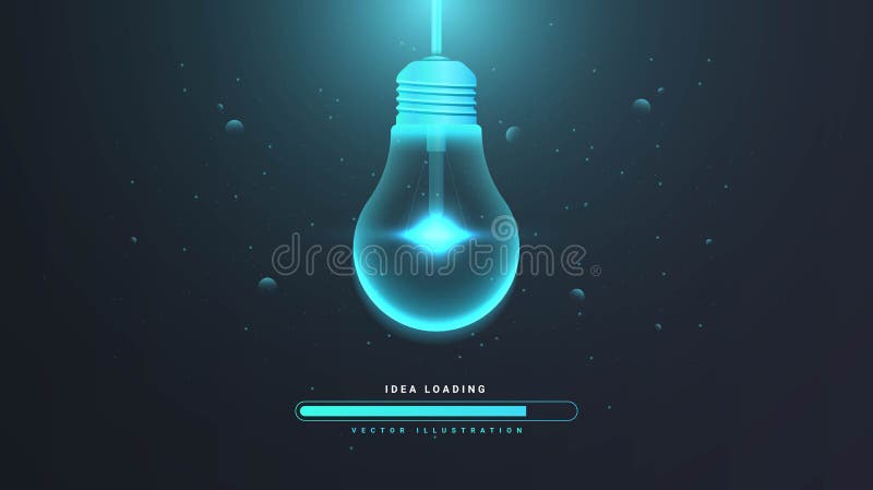 Idea loading concept stock vector. Illustration of lightbulb - 258351165