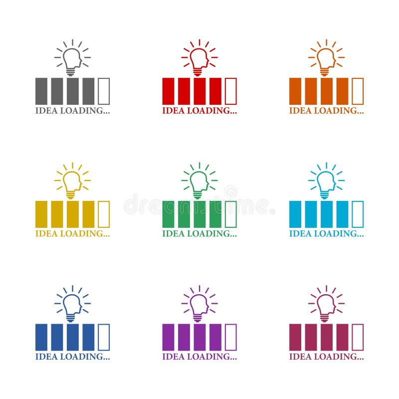 Idea Loading Icon Isolated on White Background. Set Icons Colorful ...
